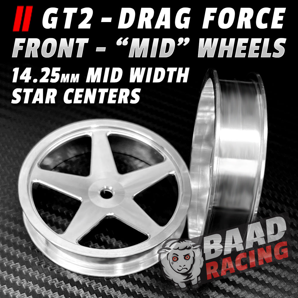 BAAD RACING | Glue Type - RC Drag Car Front Wheels - "MID WIDTH"