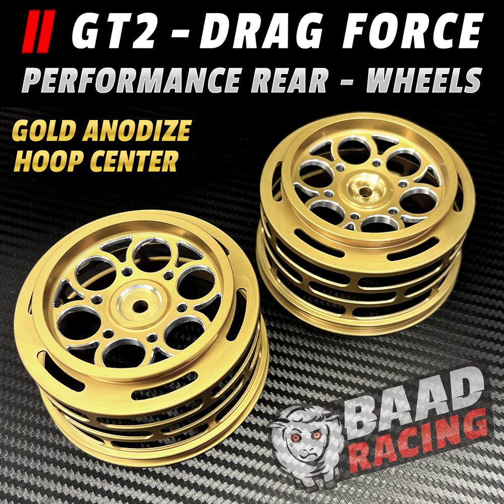GT2 - Glue Type Drag Force - Rear Wheels - GOLD - HOOP CENTERS – BAAD ...
