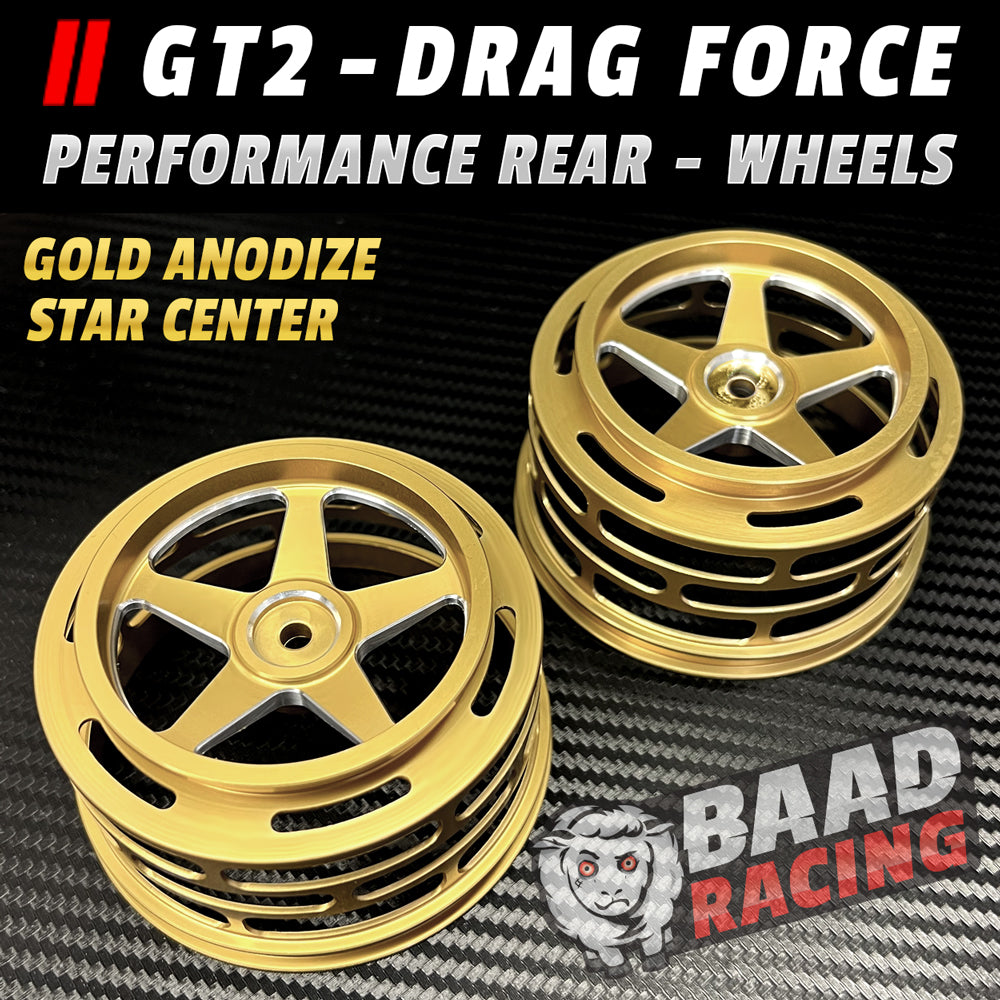 BAAD RACING | GT2 - Glue Type RC Wheels - GOLD - STAR CENTER